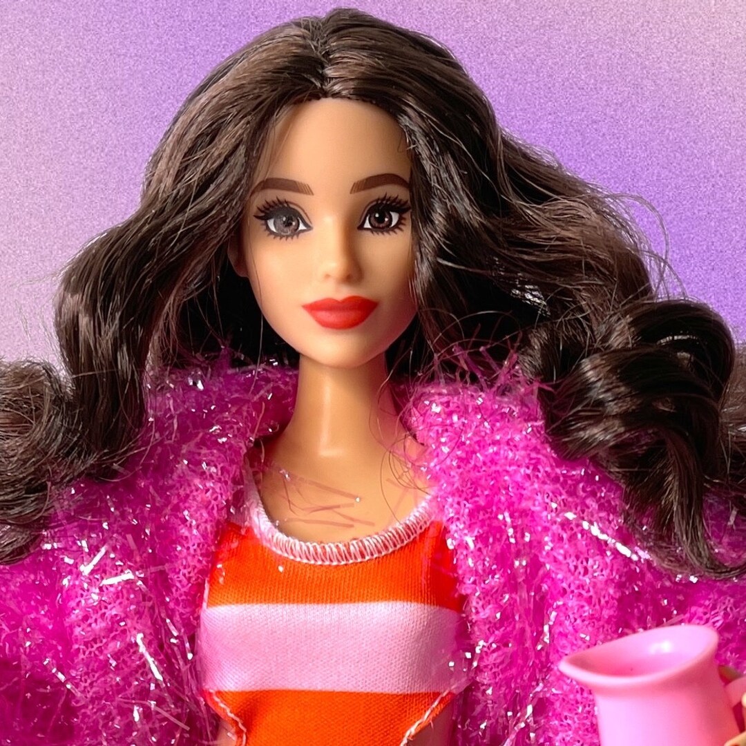 Curvy Barbie Doll Brunette Barbie Mtm Curvy Body Articulated Etsy