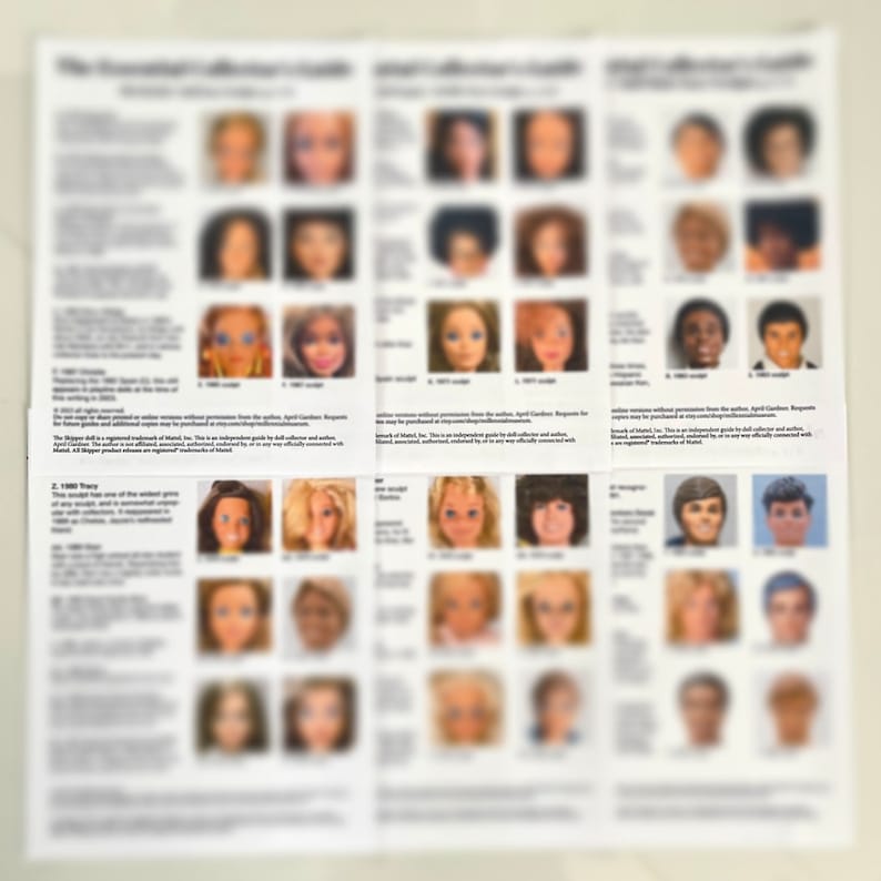 80s Barbie Doll Sculpts Guide Collectors Guide 1980s Barbie List Face ...