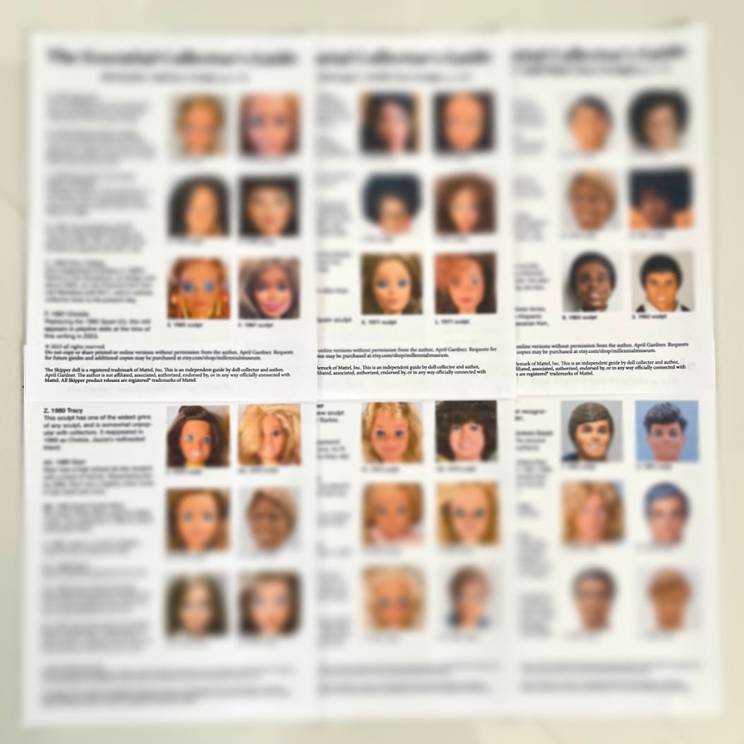 80s Barbie Doll Sculpts Guide Collectors Guide 1980s Barbie List Face ...