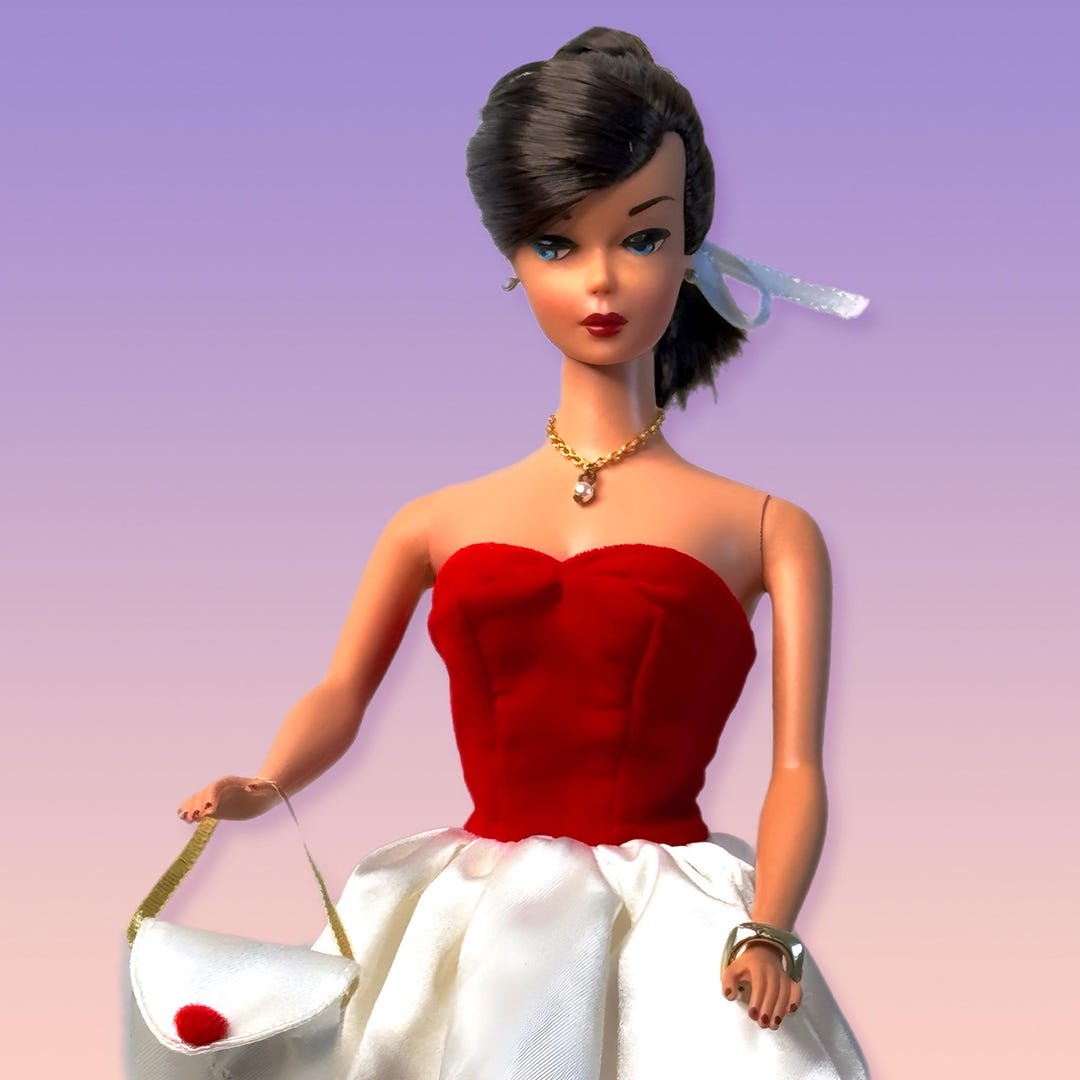 Vintage Barbie Brunette Swirl Ponytail Doll Suburban Shopper Repro ...