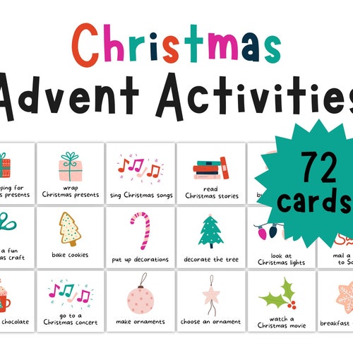 Christmas Advent Calendar Activity Cards Countdown to - Etsy
