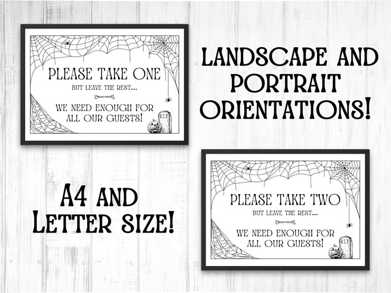 Halloween Candy Sign: Please Take One Printable (printable Digital ...