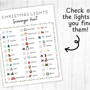 Christmas Lights Scavenger Hunt Printable, Outdoor Scavenger Hunt ...