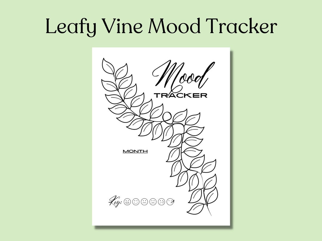 Leafy Vine Mood Tracker, Printable Mood Tracker, Instant Digital ...