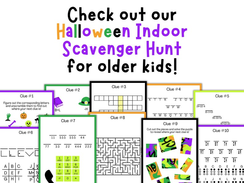 Halloween Scavenger Hunt: Outdoor Treasure Hunt Game (printable Digital ...