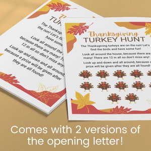 Thanksgiving Turkey Hunt Game: Kids Printable Activity (printable ...