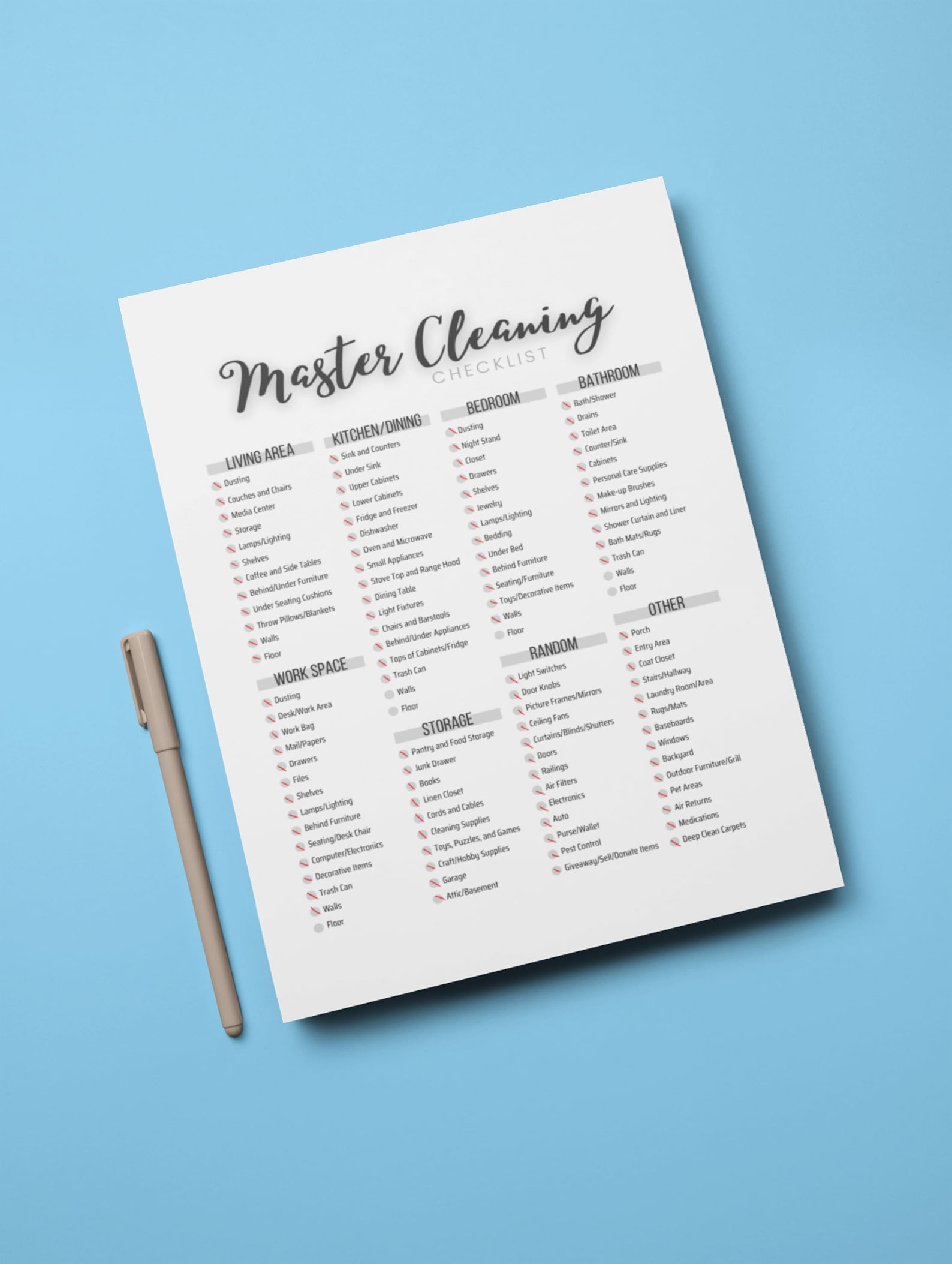 Master Cleaning Checklists Cleaning Guide Instant Digital - Etsy