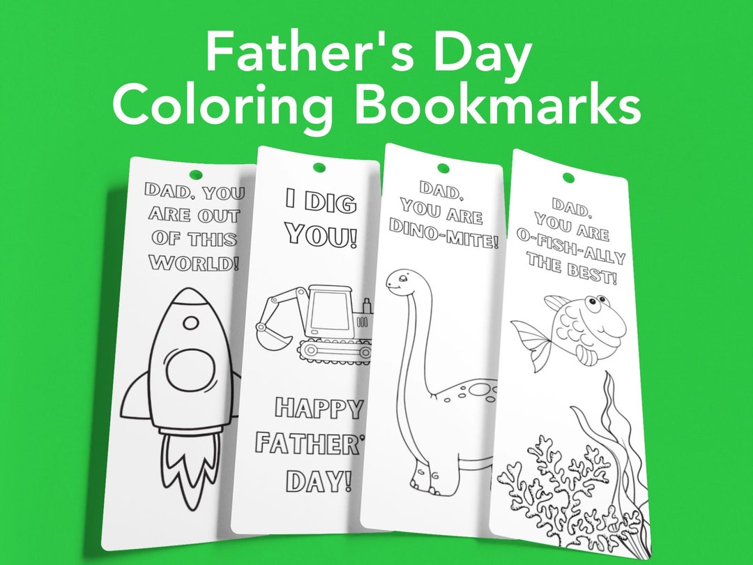 Father’s Day Printable Coloring Bookmarks | Printable Father's Day ...