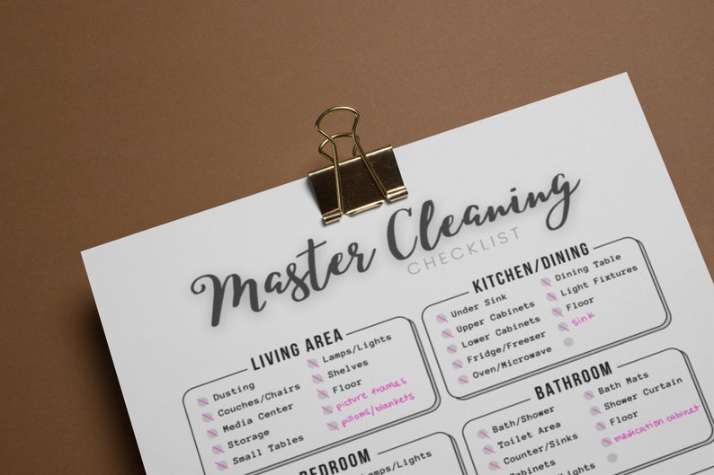 Master Cleaning Checklists Cleaning Guide Instant Digital - Etsy