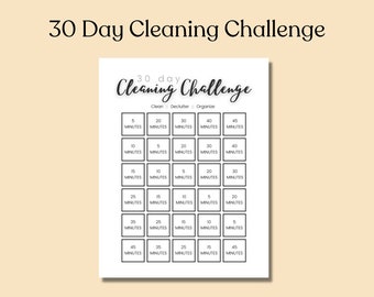 30 Day Cleaning Challenge Printable, Cleaning Planner, Cleaning Tracker ...
