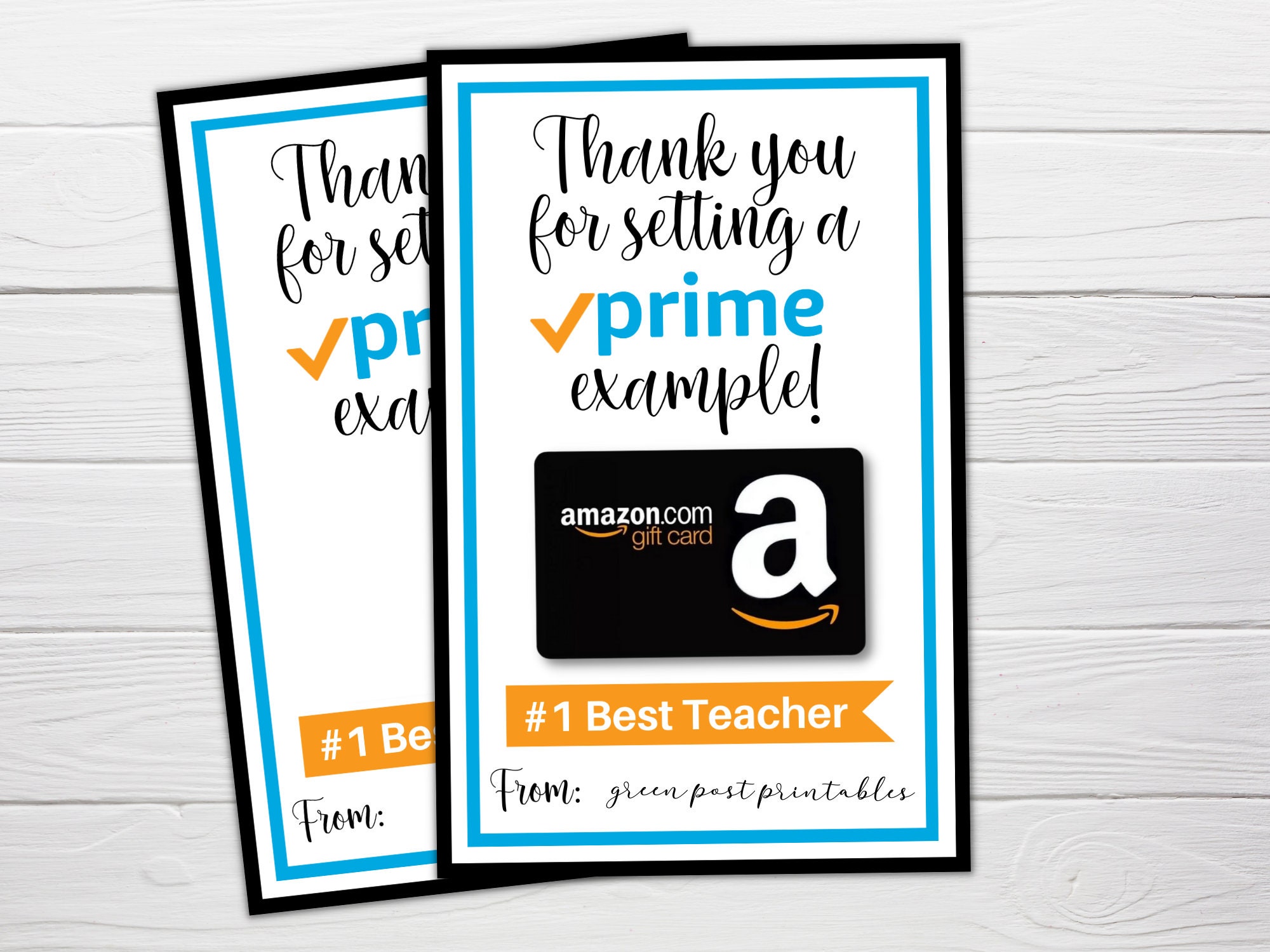 Amazon Gift Card Holder Printable Teacher Appreciation Gift - Etsy