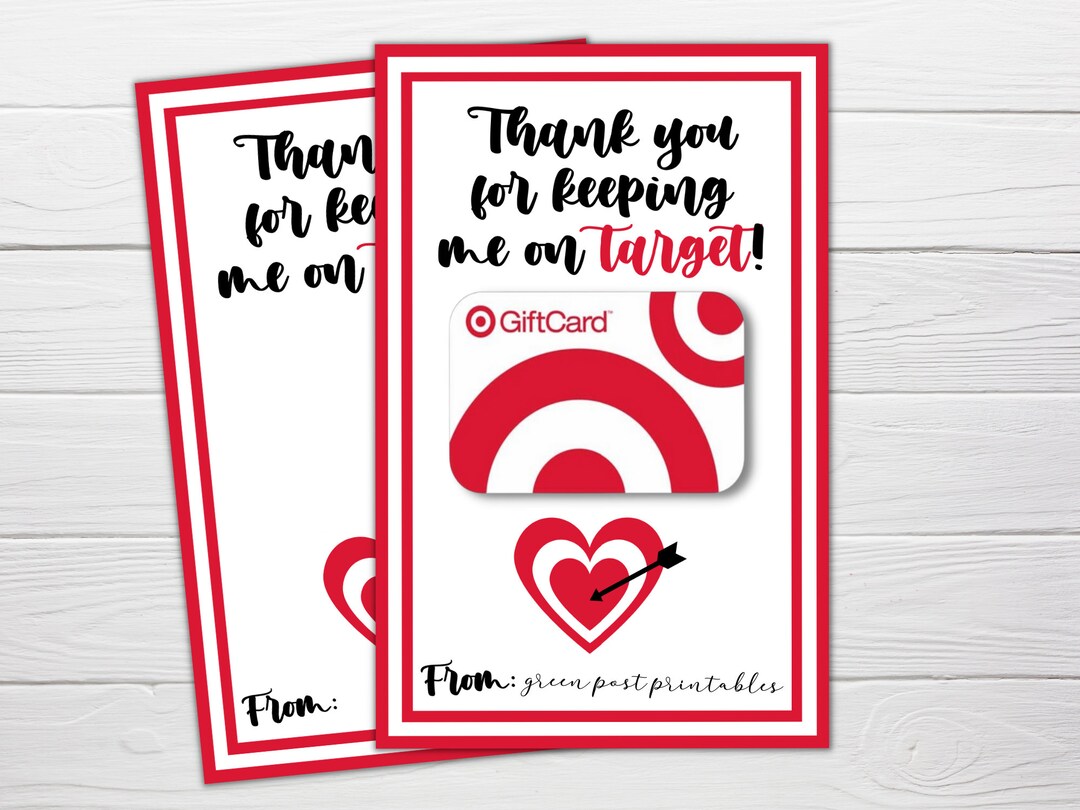 Target Gift Card Holder Printable, Teacher Appreciation Gift, Teacher ...