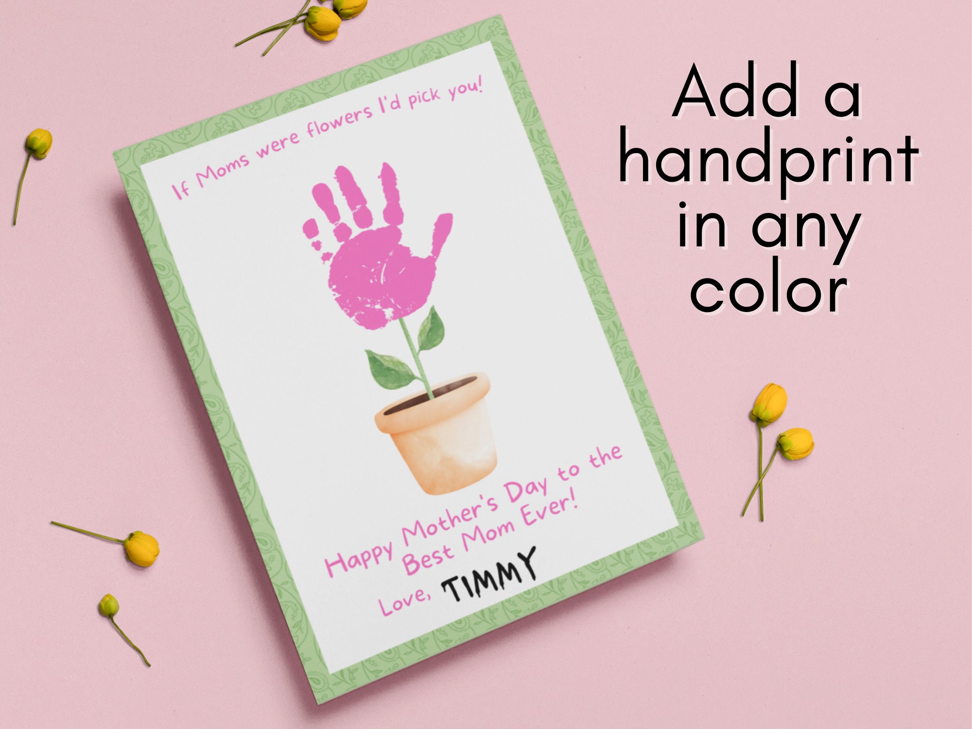 Flower Handprint Art / Mother's Day Gift / Baby Toddler - Etsy