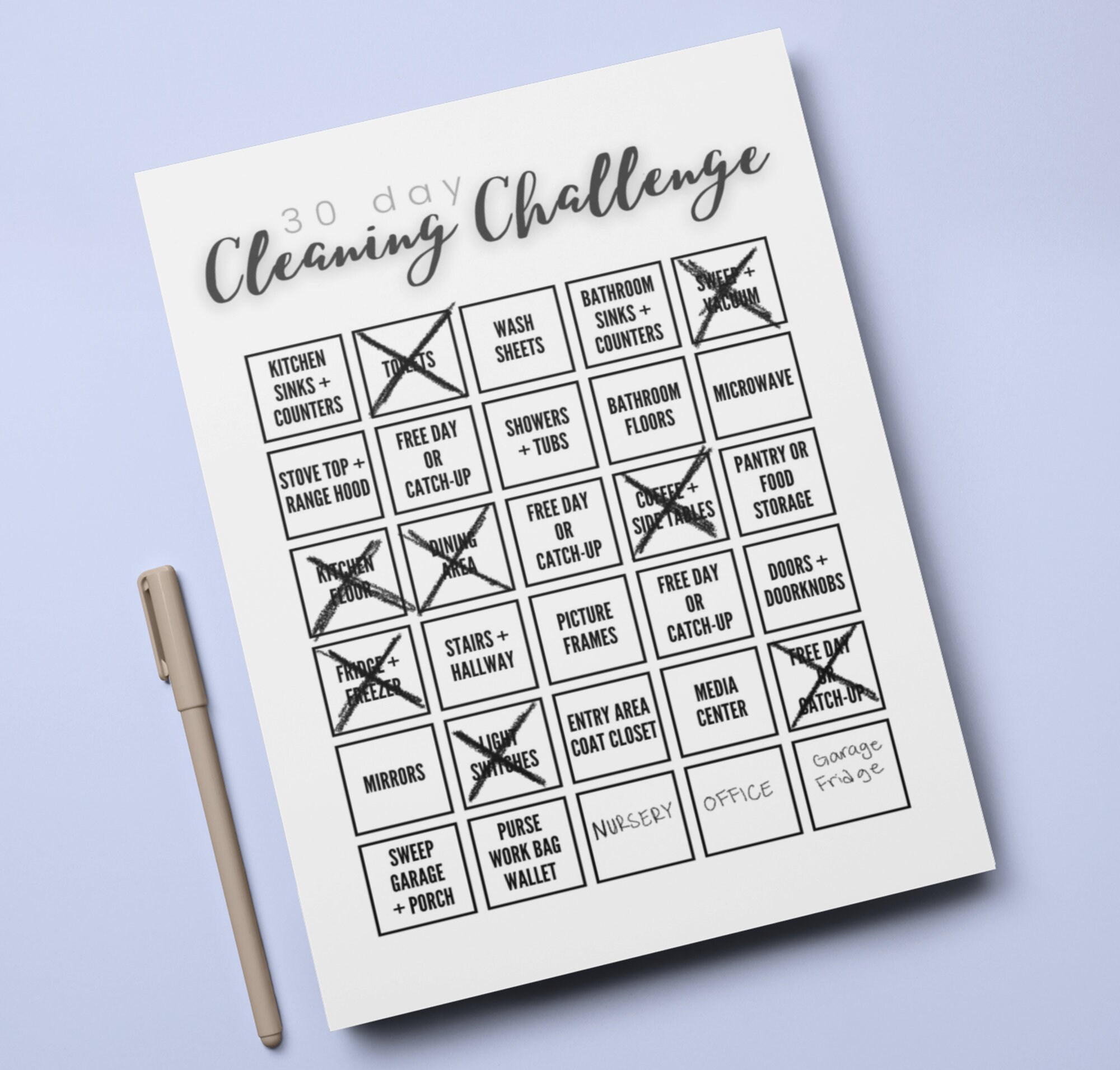 Cleaning Challenge 30 Day Challenge Instant Digital Download | Etsy