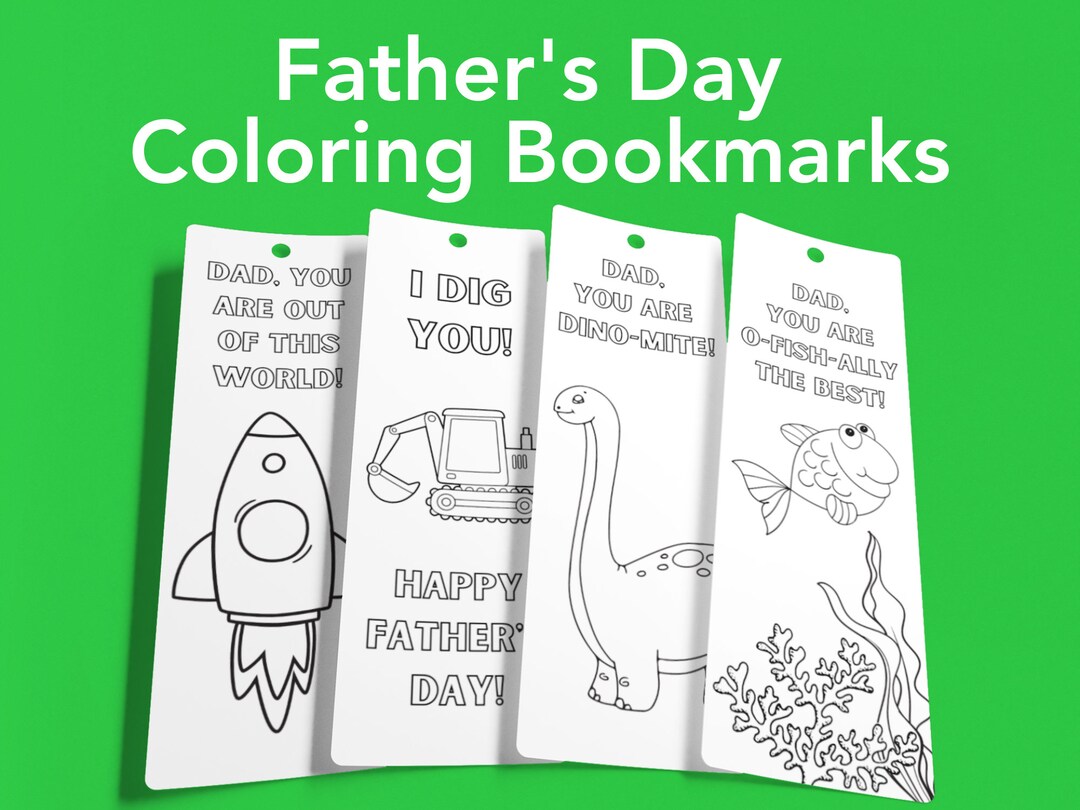 Fathers Day Printable Coloring Bookmarks Printable - Etsy