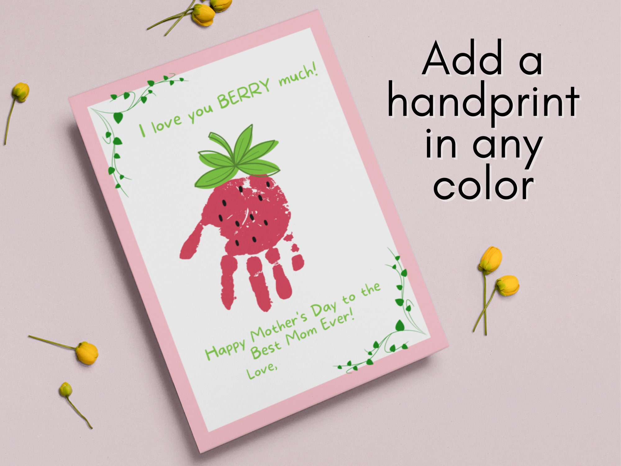 I Love You Berry Much / Handprint Art / Mother's Day Gift - Etsy