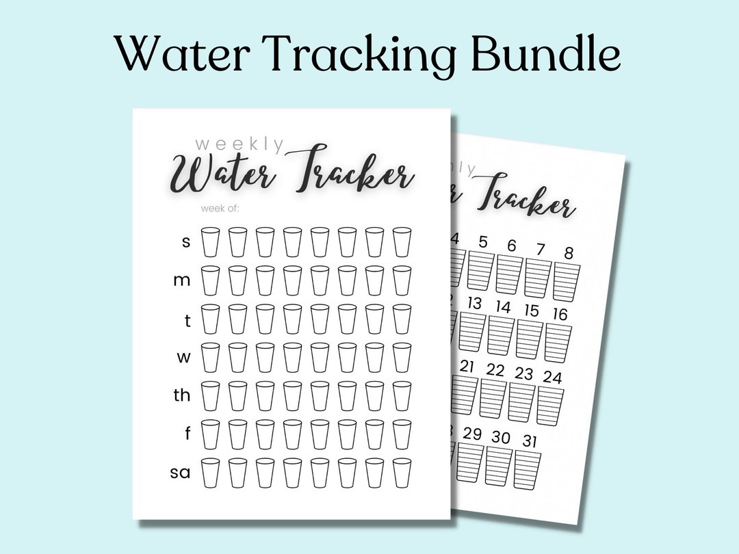 Water Tracking Bundle, Hydration Tracker, Instant Digital Download - Etsy