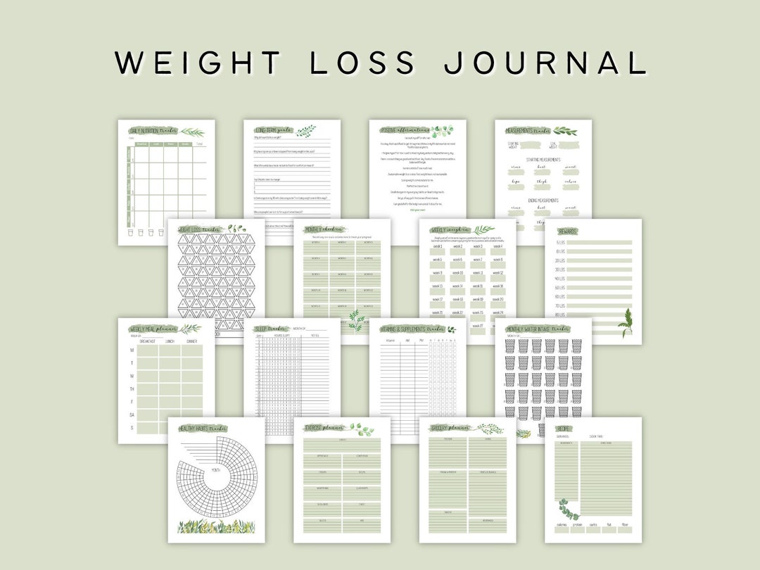 Printable Weight Loss Journal: Progress Tracker (digital Download) - Etsy