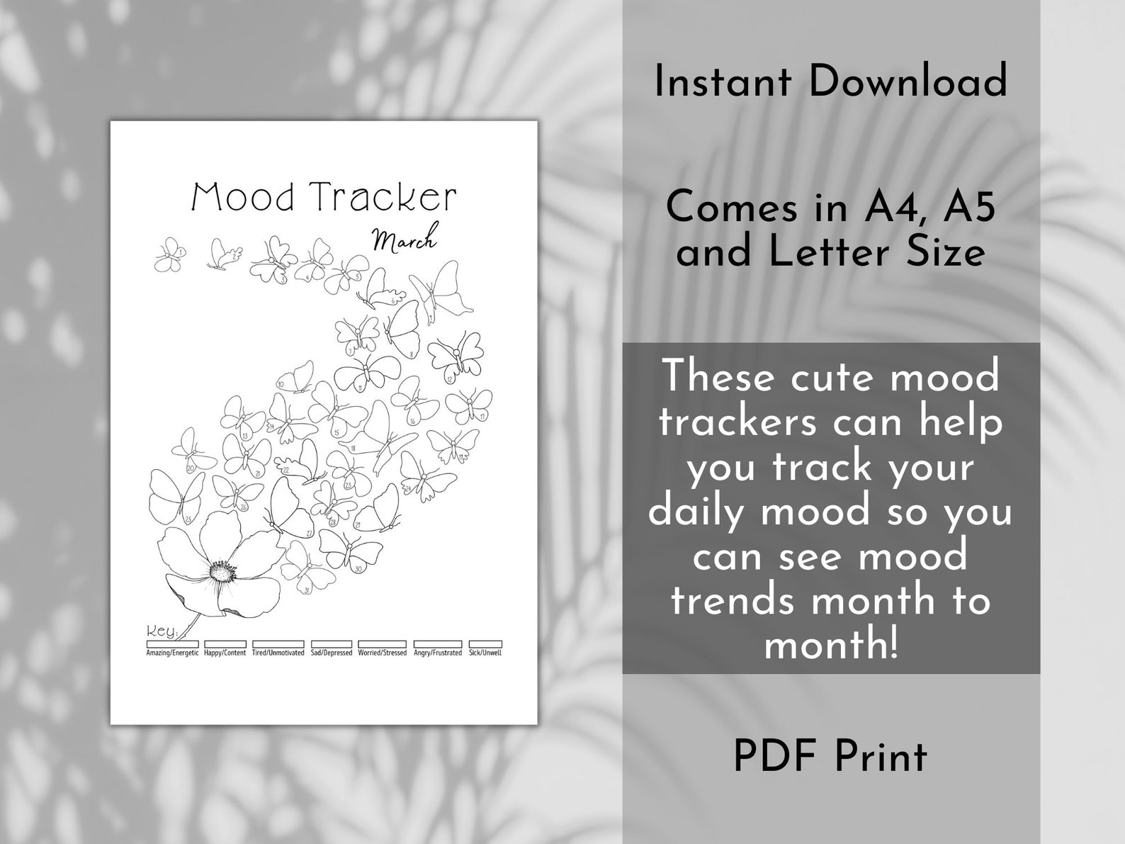 12 Month Mood Tracker Bundle Printable Mood Trackers Instant - Etsy