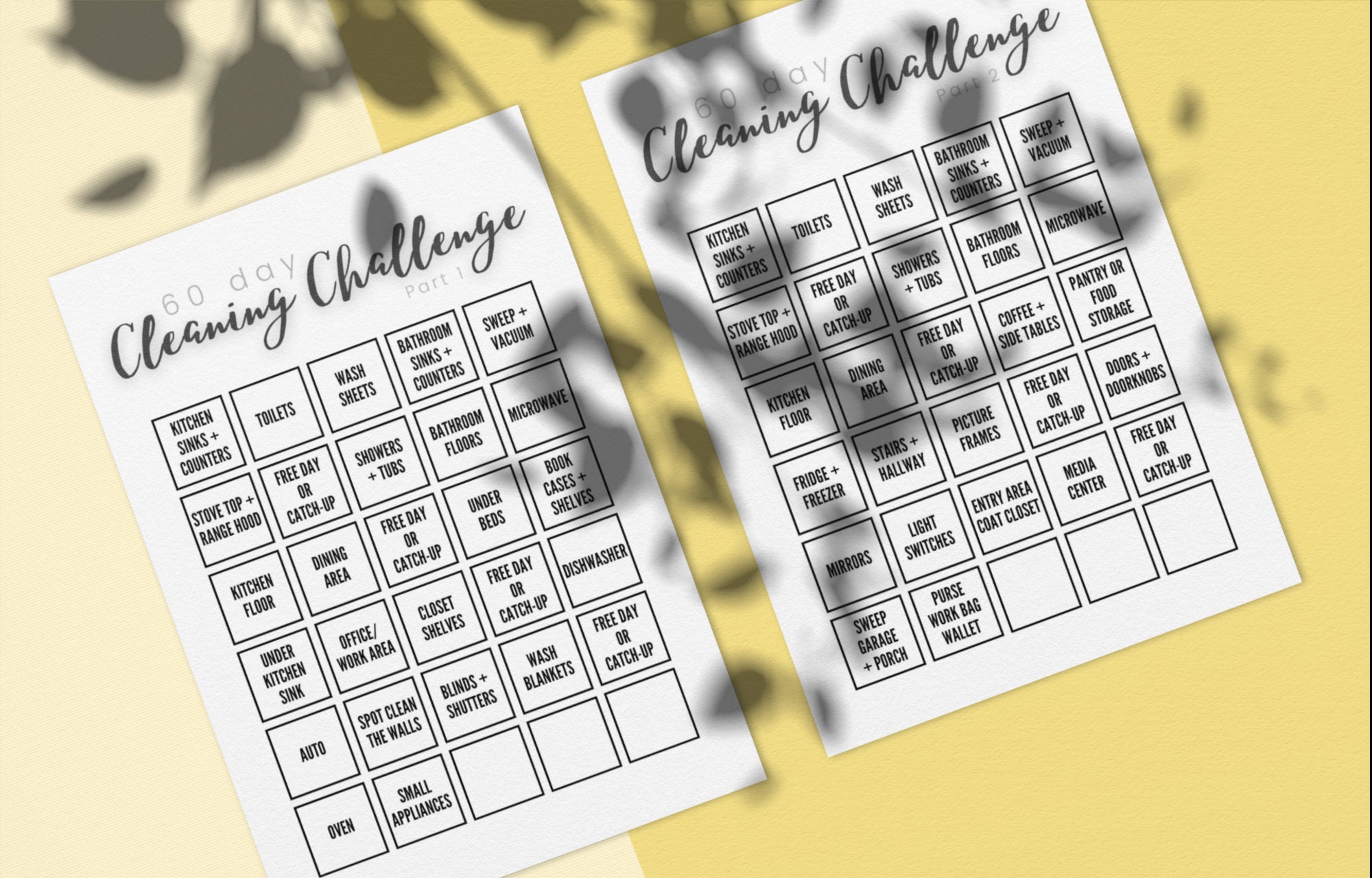 Cleaning Challenge, 60 Day Challenge, Instant Digital Download - Etsy