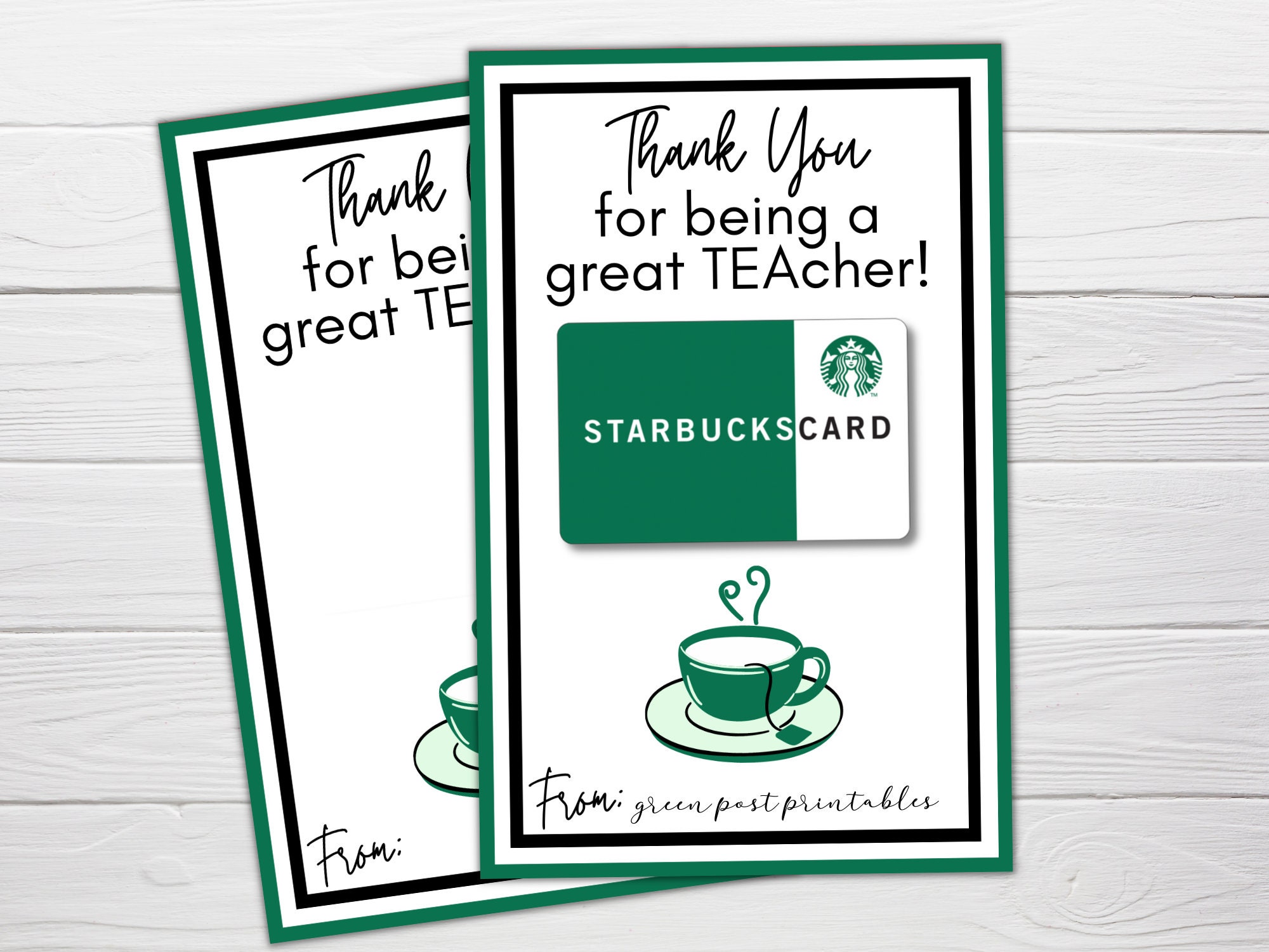 Teacher Appreciation Printables Starbucks