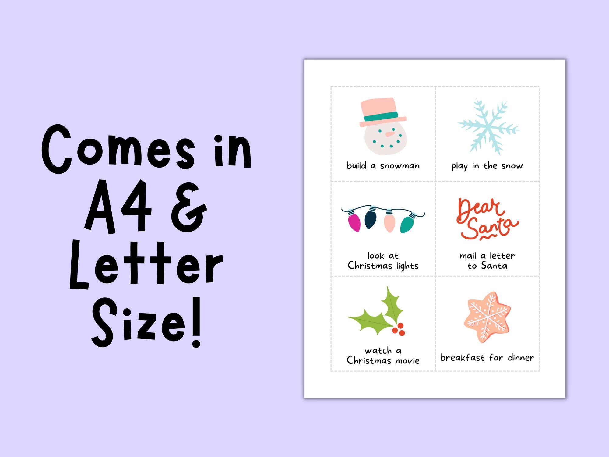 Christmas Advent Activity Cards: DIY Countdown (printable Digital ...