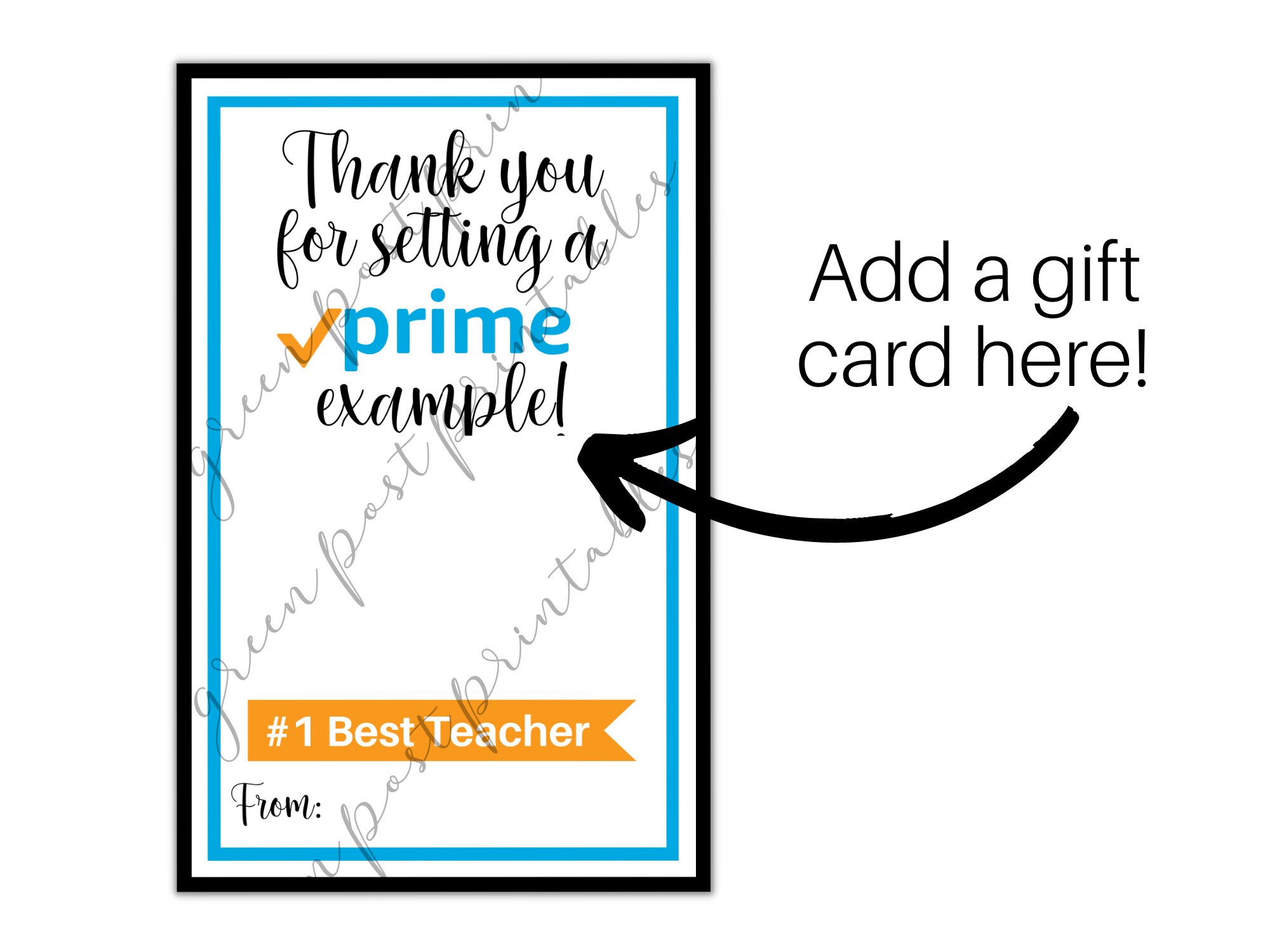 Amazon Gift Card Holder Printable Teacher Appreciation Gift - Etsy