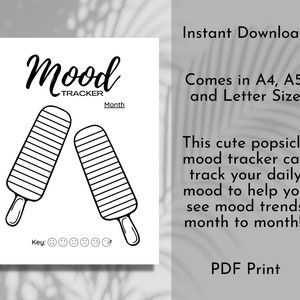 Popsicles Mood Tracker, Printable Mood Tracker, Instant Digital ...
