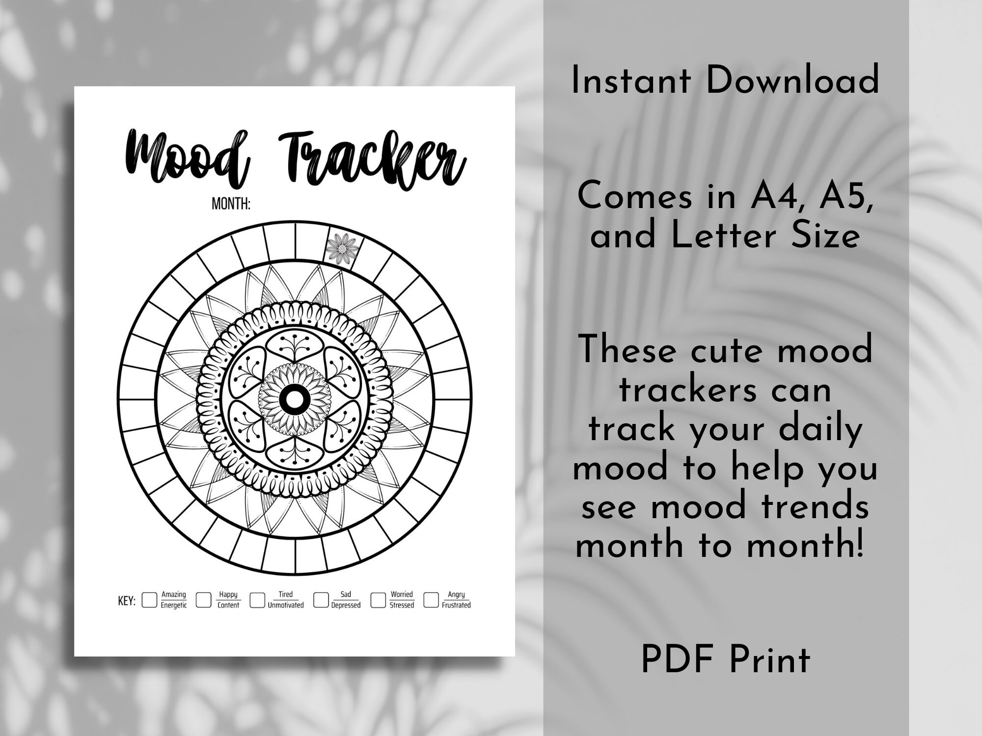 Mood Tracker Bundle Printable Mood Trackers Instant Digital | Etsy