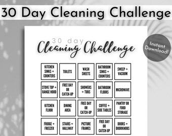 Cleaning Challenge 30 Day Challenge Instant Digital Download - Etsy