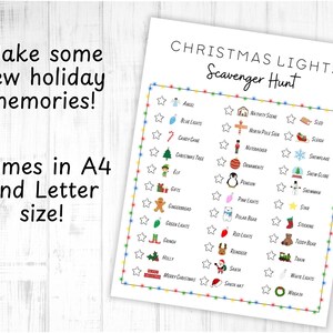 Christmas Lights Scavenger Hunt Printable, Outdoor Scavenger Hunt ...
