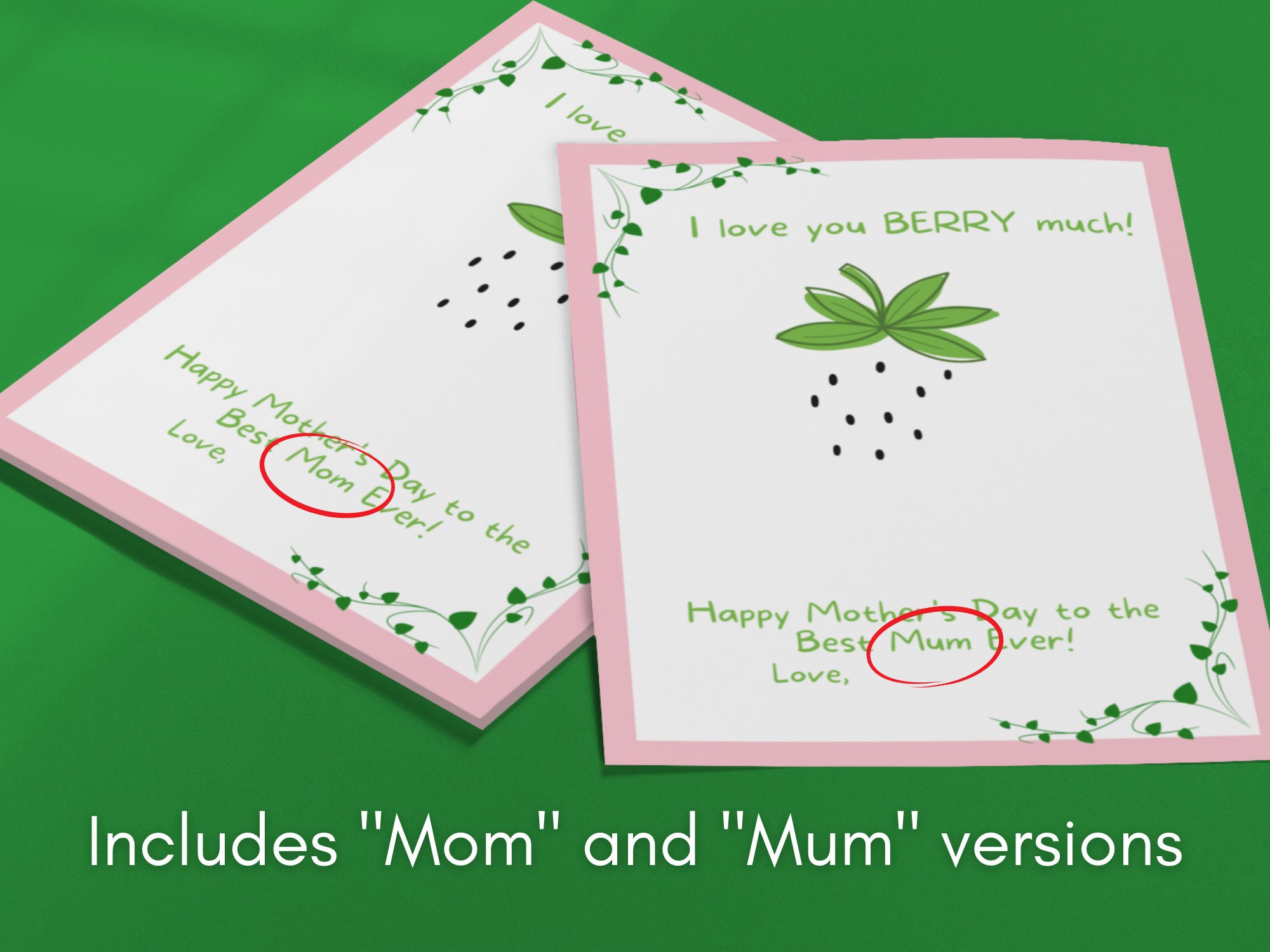 I Love You Berry Much Handprint Art: Mother's Day Craft (PDF) - Etsy