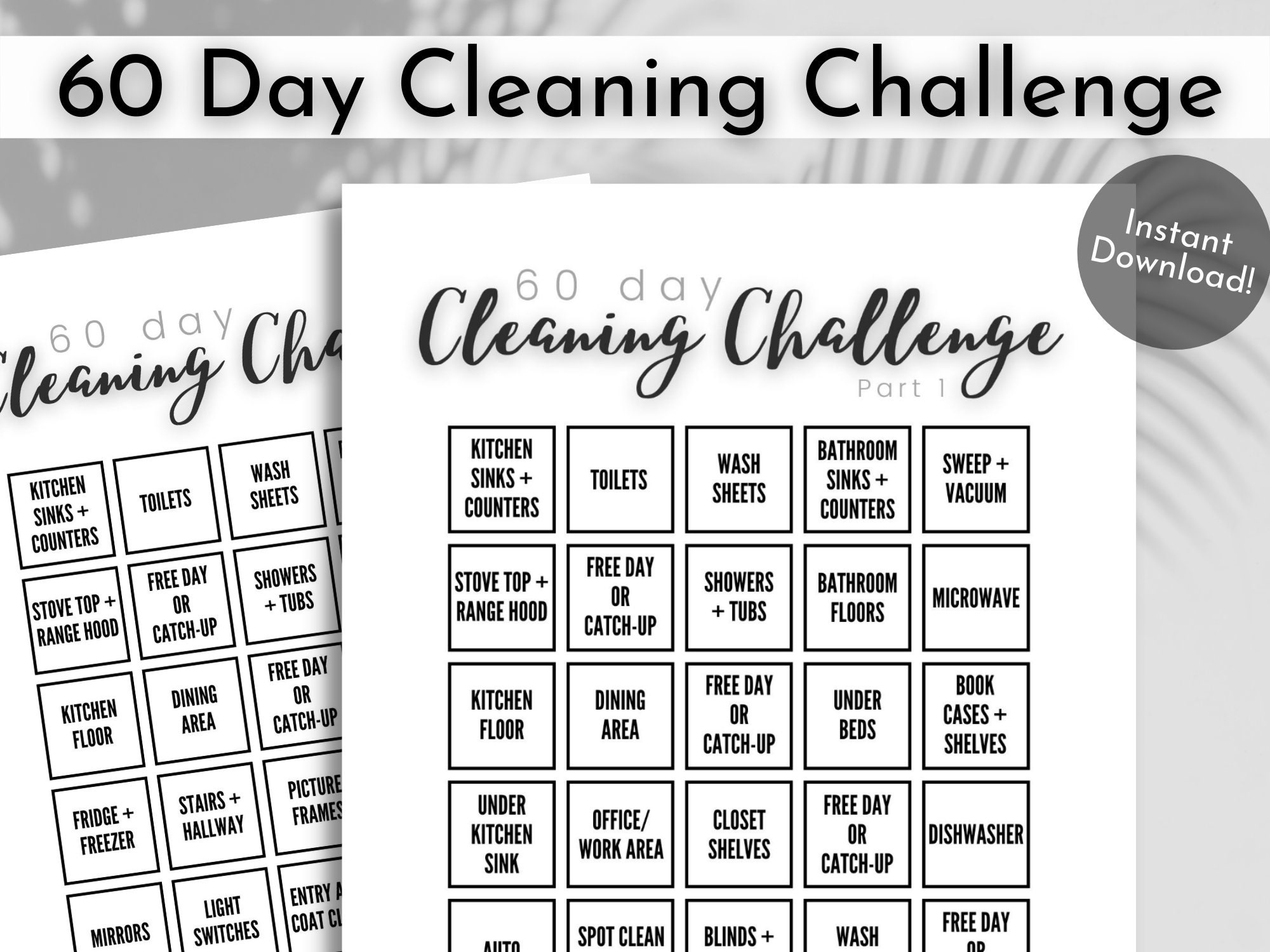 Cleaning Challenge 60 Day Challenge Instant Digital Download - Etsy