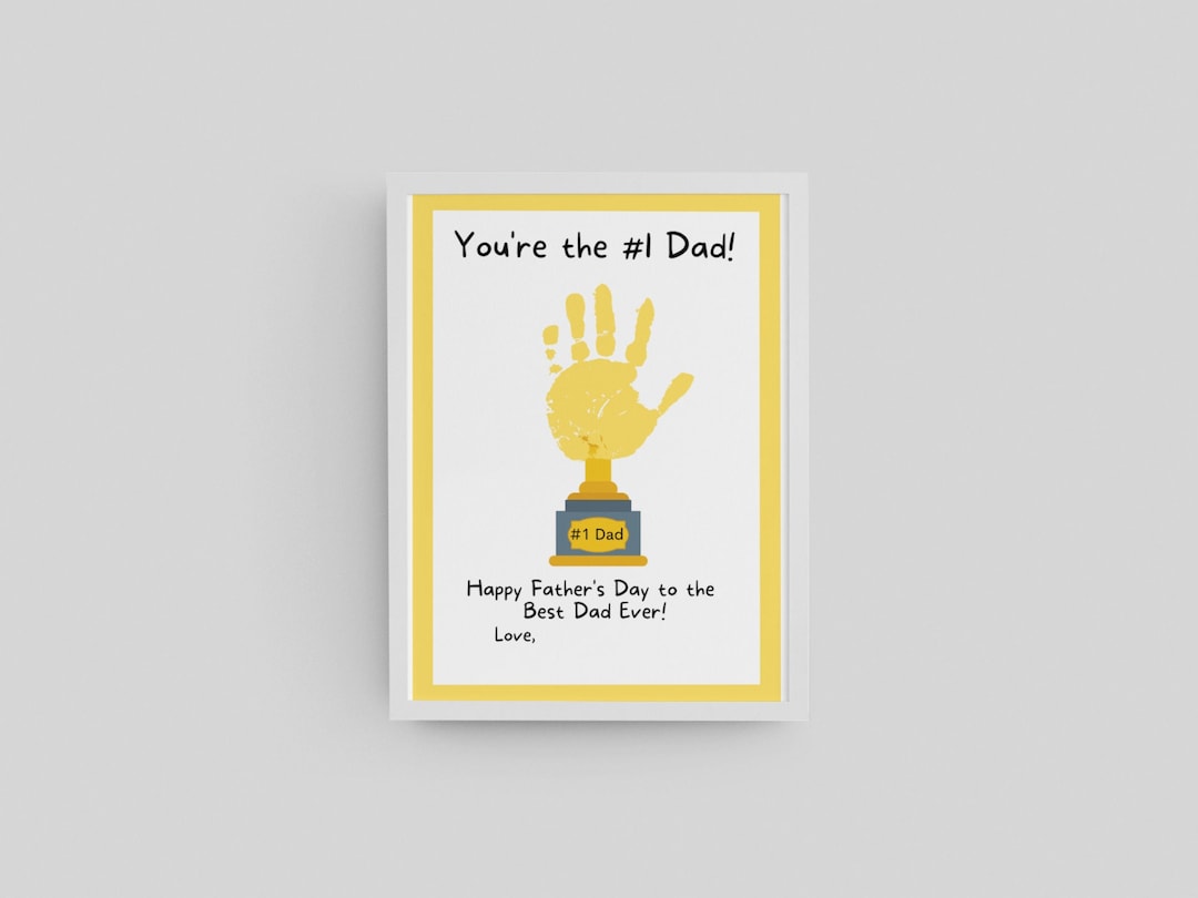 Number One Dad Handprint Art: Father's Day Craft (PDF) - Etsy