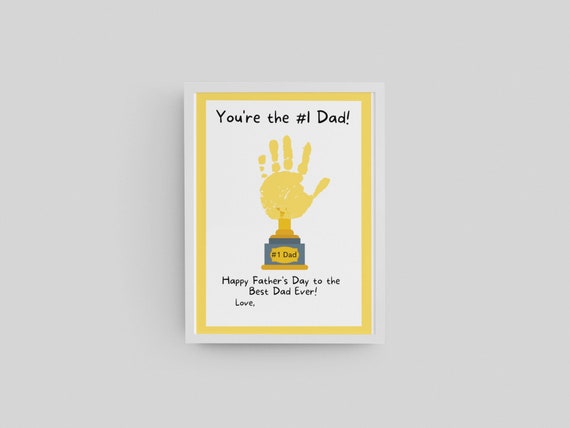 Number One Dad / Handprint Art / Father's Day Gift / Baby - Etsy