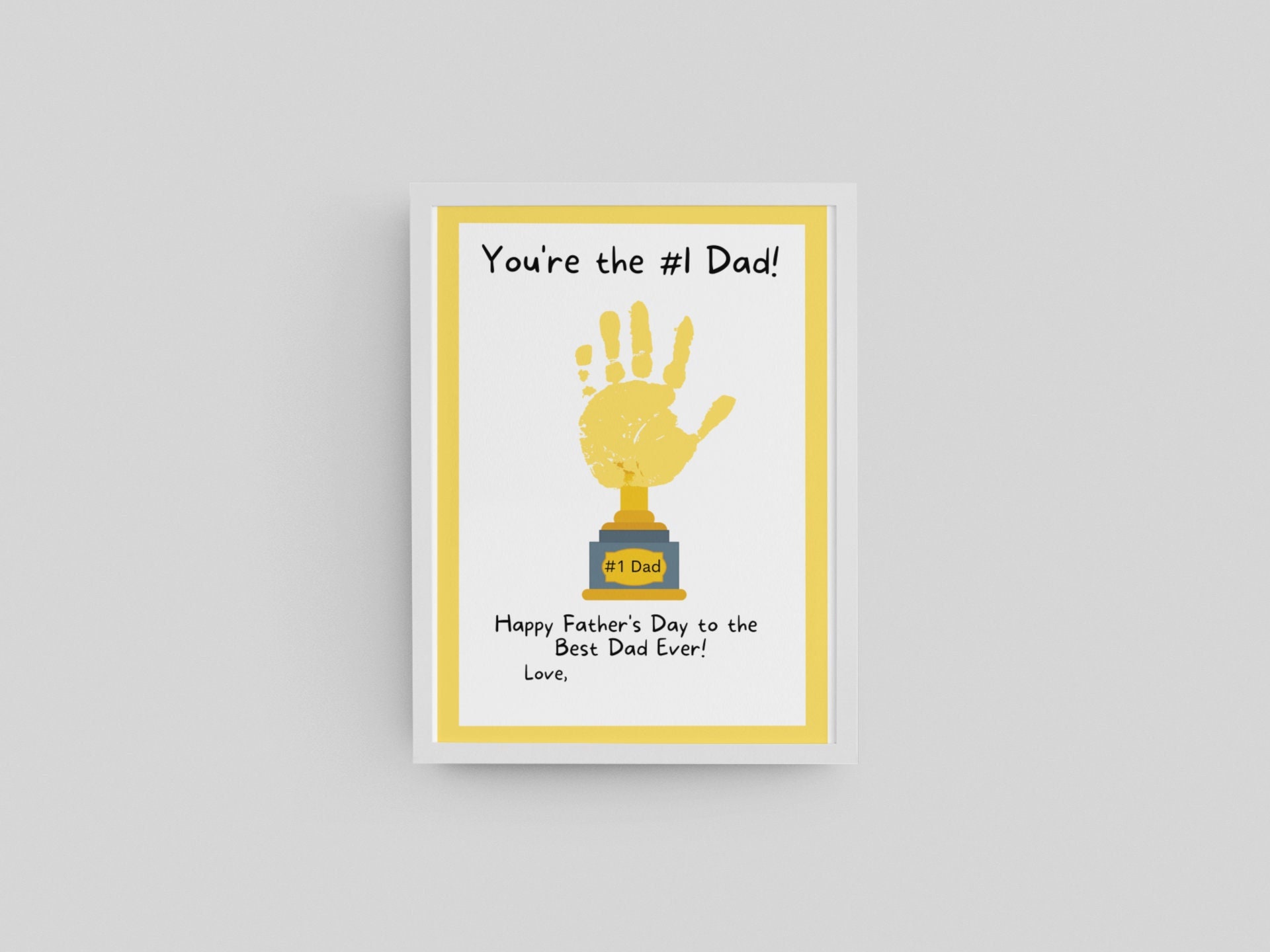 Number One Dad Handprint Art: Father's Day Craft (PDF) - Etsy UK