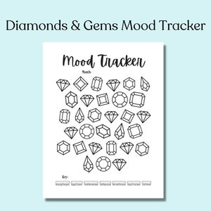 Diamonds & Gems Mood Tracker, Printable Mood Tracker, Instant Digital ...