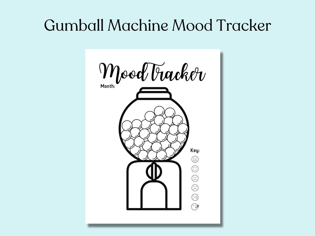 Gumball Machine Mood Tracker, Printable Mood Tracker, Instant Digital Download - Etsy Portugal