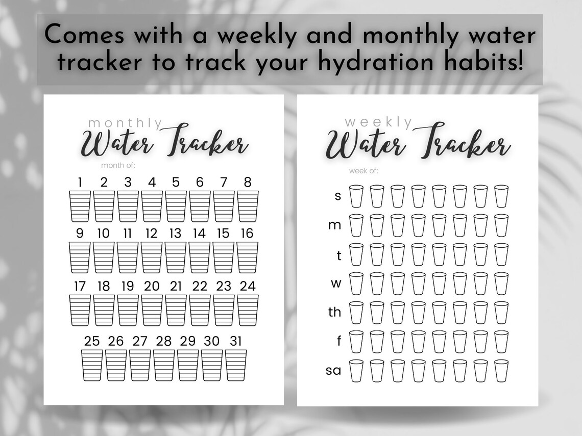 Water Tracking Bundle, Hydration Tracker, Instant Digital Download - Etsy