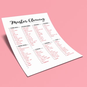 Master Cleaning Checklists, Cleaning Guide, Instant Digital Download - Etsy