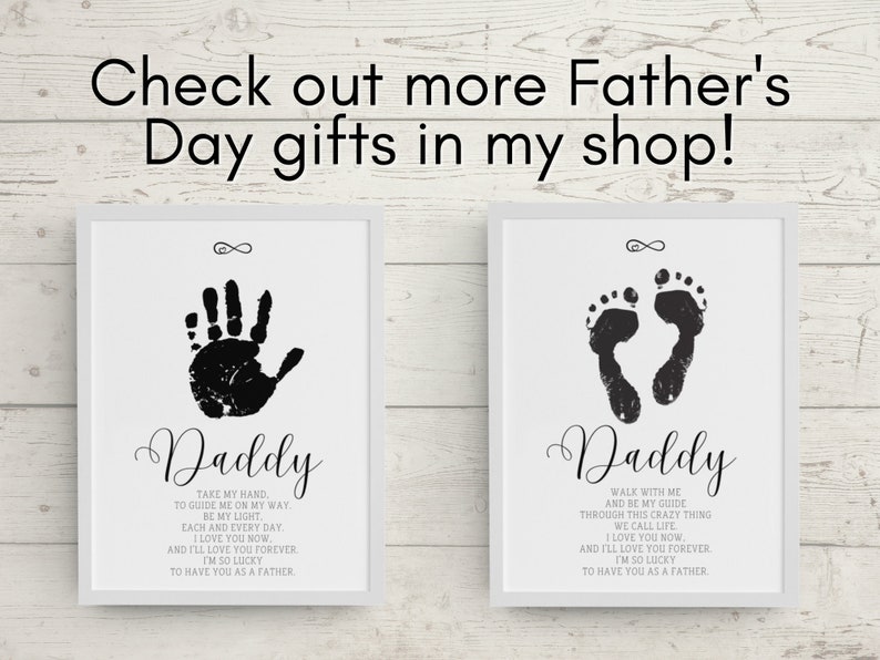 Daddy Footprint Poem / Foot Feet Art Craft Dad Father's - Etsy