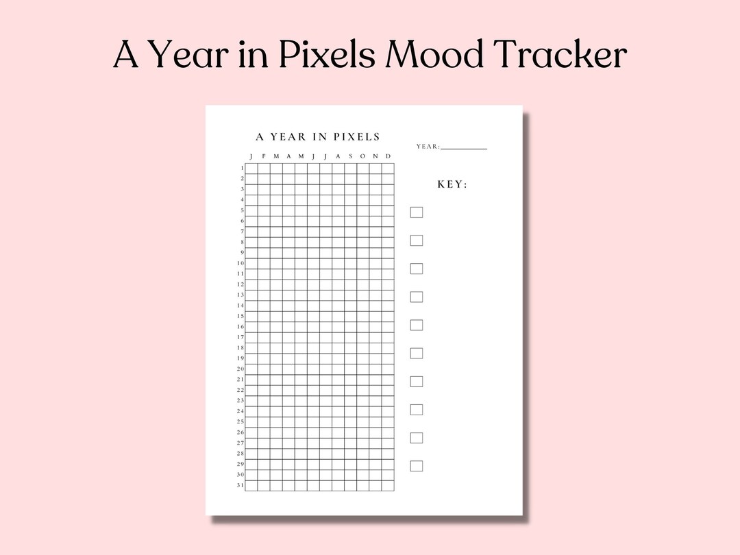 A Year in Pixels Mood Tracker, A4 A5 Letter Size, Instant Digital ...