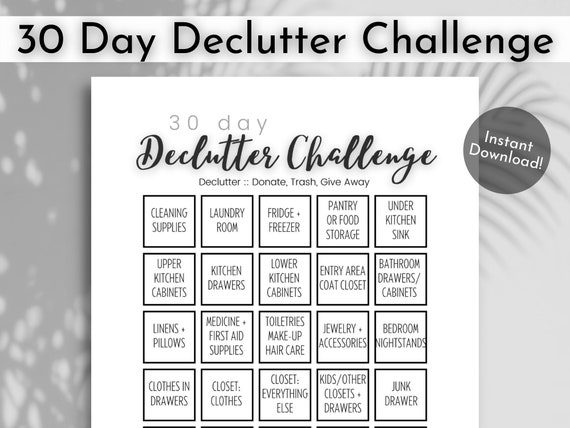 Declutter Challenge 30 Day Challenge Instant Digital | Etsy