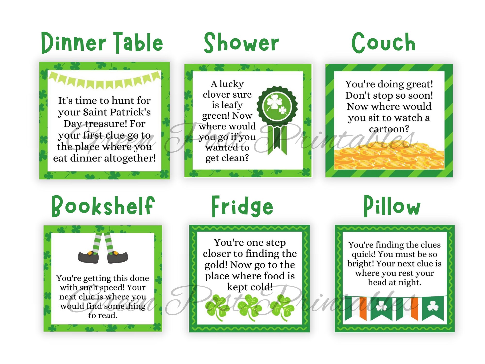 St. Patrick's Day Indoor Scavenger Hunt for Kids (printable Digital ...