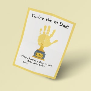 Number One Dad / Handprint Art / Father's Day Gift / Baby Toddler Craft ...