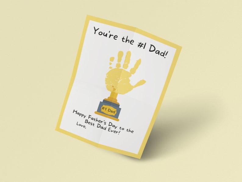 Number One Dad Handprint Art: Father's Day Craft (PDF) - Etsy