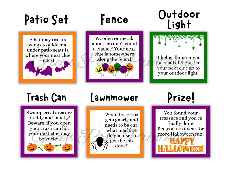 Halloween Scavenger Hunt Outdoor Scavenger Hunt Game for - Etsy
