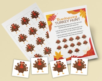 Turkey Hunt Thanksgiving Game Printable DIGITAL DOWNLOAD - Etsy