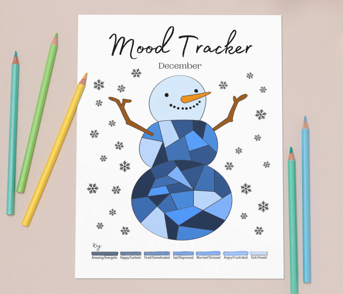 12 Month Mood Tracker Bundle Printable Mood Trackers Instant - Etsy