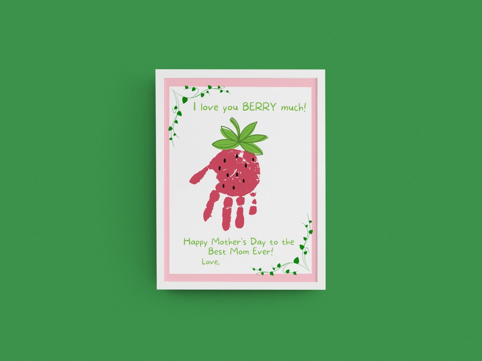 I Love You Berry Much Handprint Art: Mother's Day Craft (PDF) - Etsy